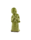 Figura Decorativa Ceramica Budha Verde Flauta 33 x 15